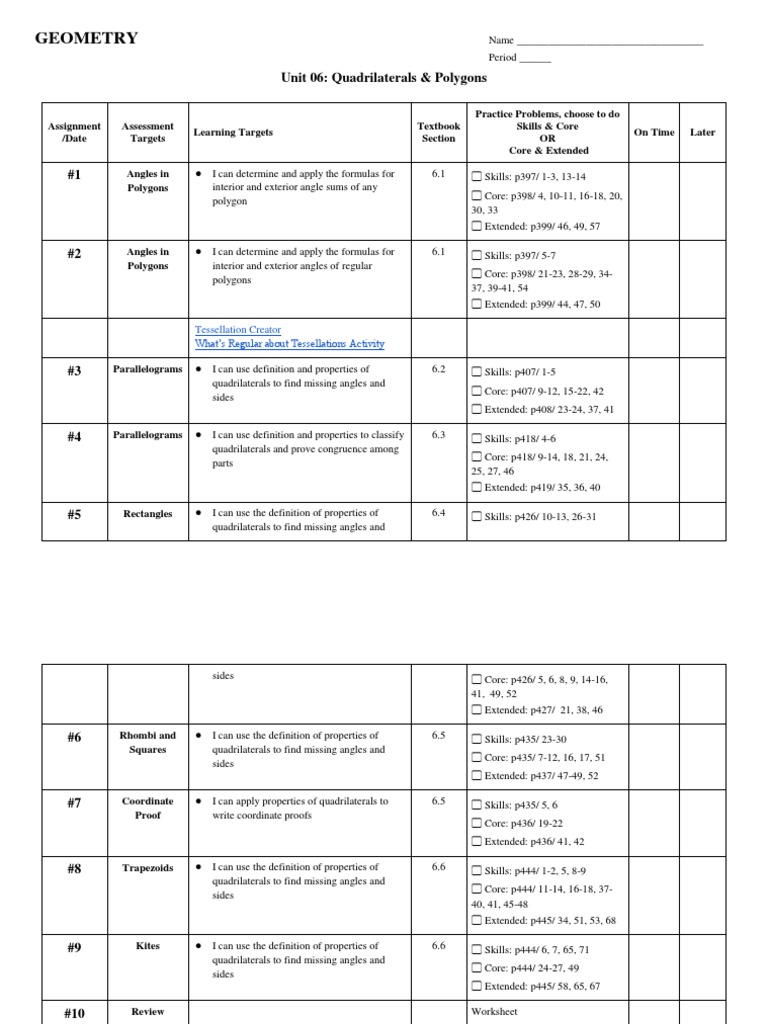 06 Assignment Sheet | PDF | Rectangle | Shape