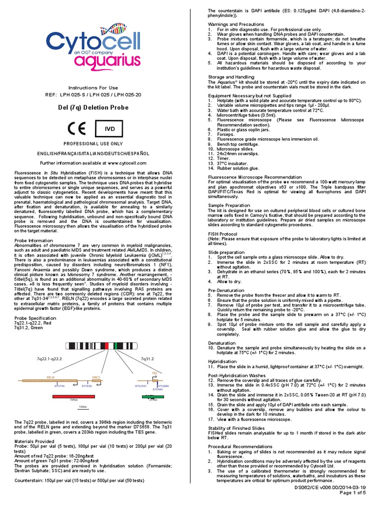 Del (7q) Deletion Probe: Instructions For Use REF: LPH 025-S / LPH 025 ...