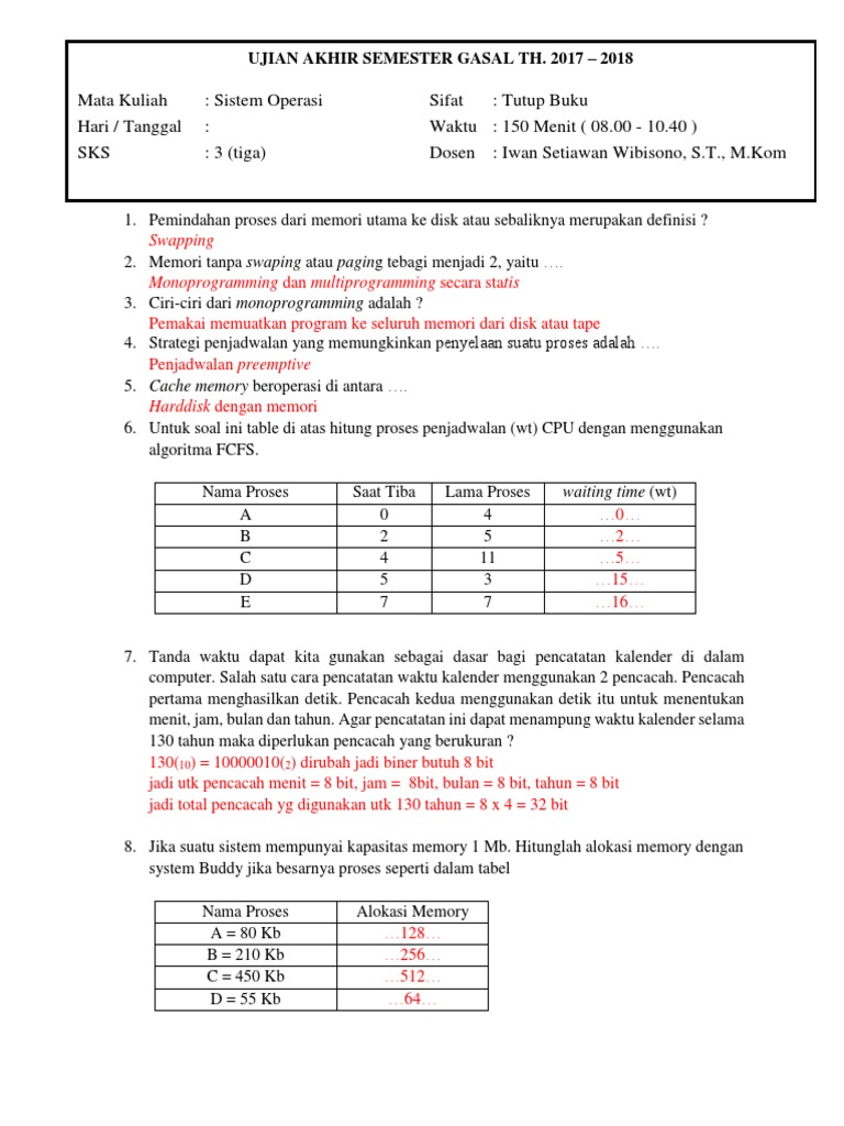 Latihan Soal UAS | PDF
