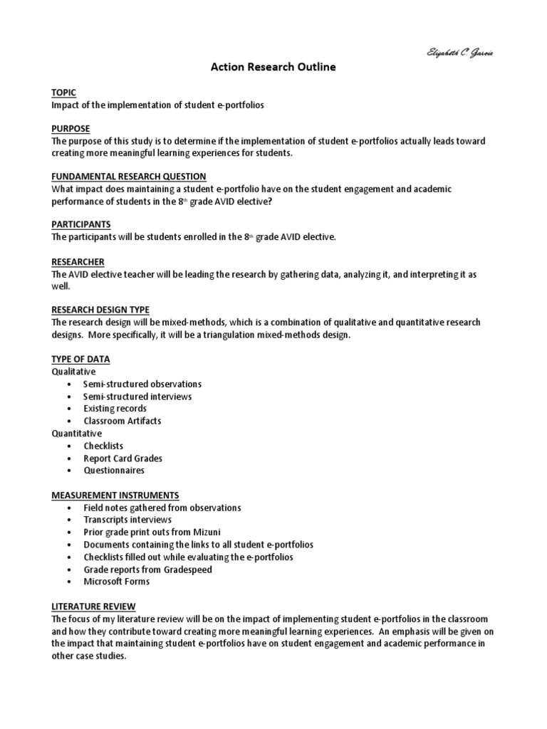 Action Research Outline | PDF