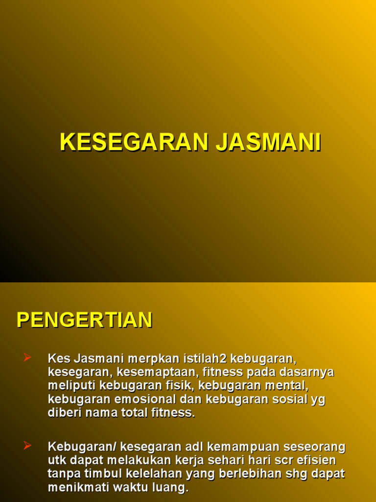 Kesegaran Jasmani | PDF