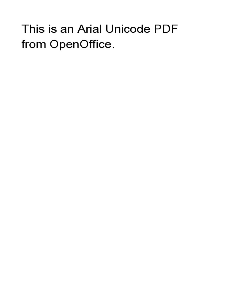 This Is An Arial Unicode PDF From Openoffice | PDF