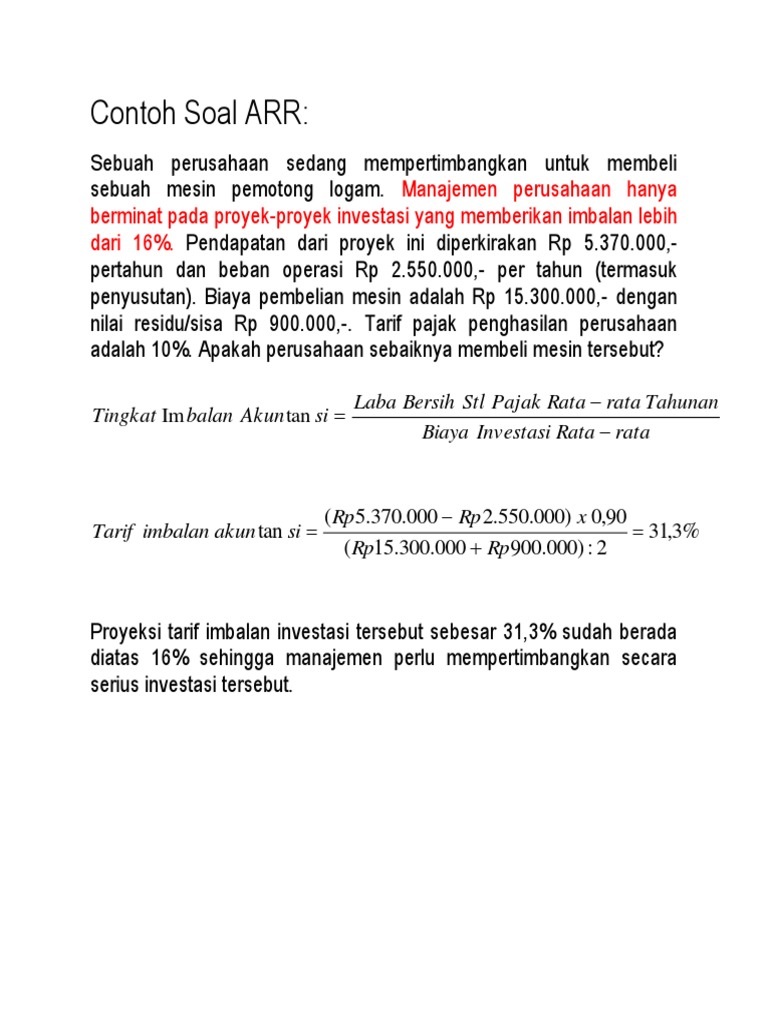Contoh Soal ARR | PDF