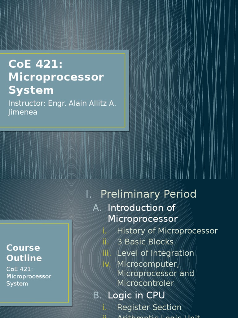 CoE 421 - Lecture 1 | PDF | Central Processing Unit | Microprocessor