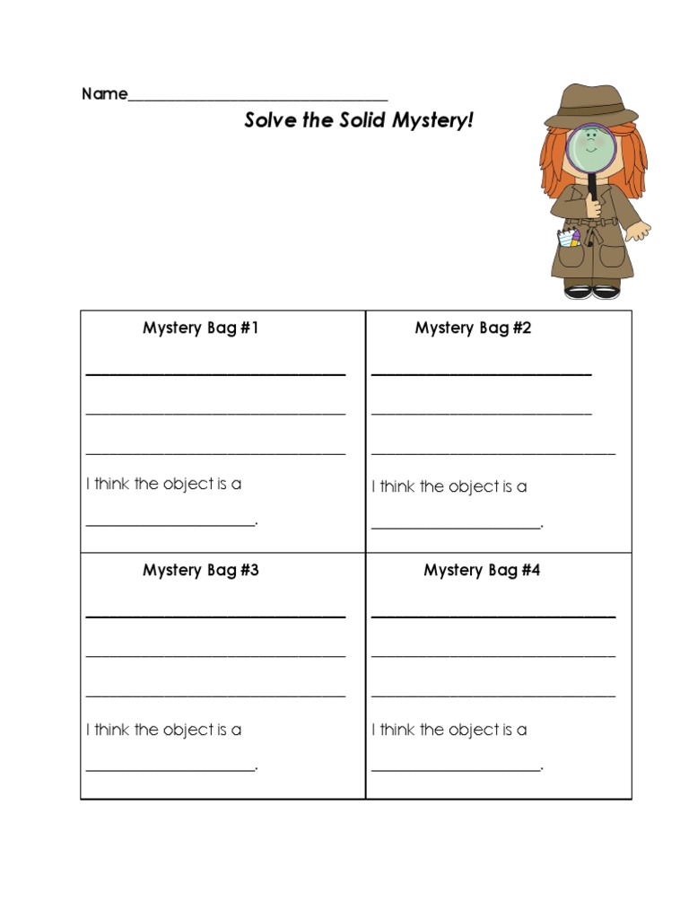 Solid Object Mystery Activity Worksheet | PDF