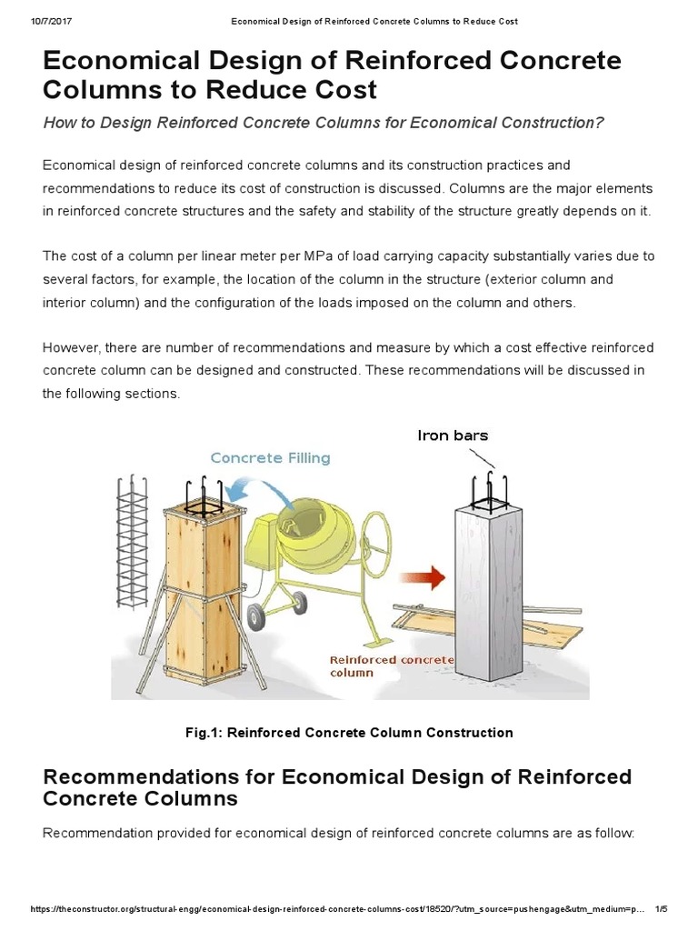 Economical Design of Reinforced Concrete Columns To Reduce Cost | PDF ...