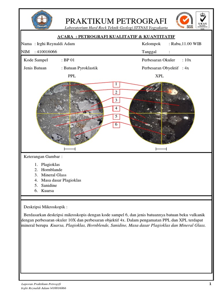 Laporan Praktikum Petrografi | PDF