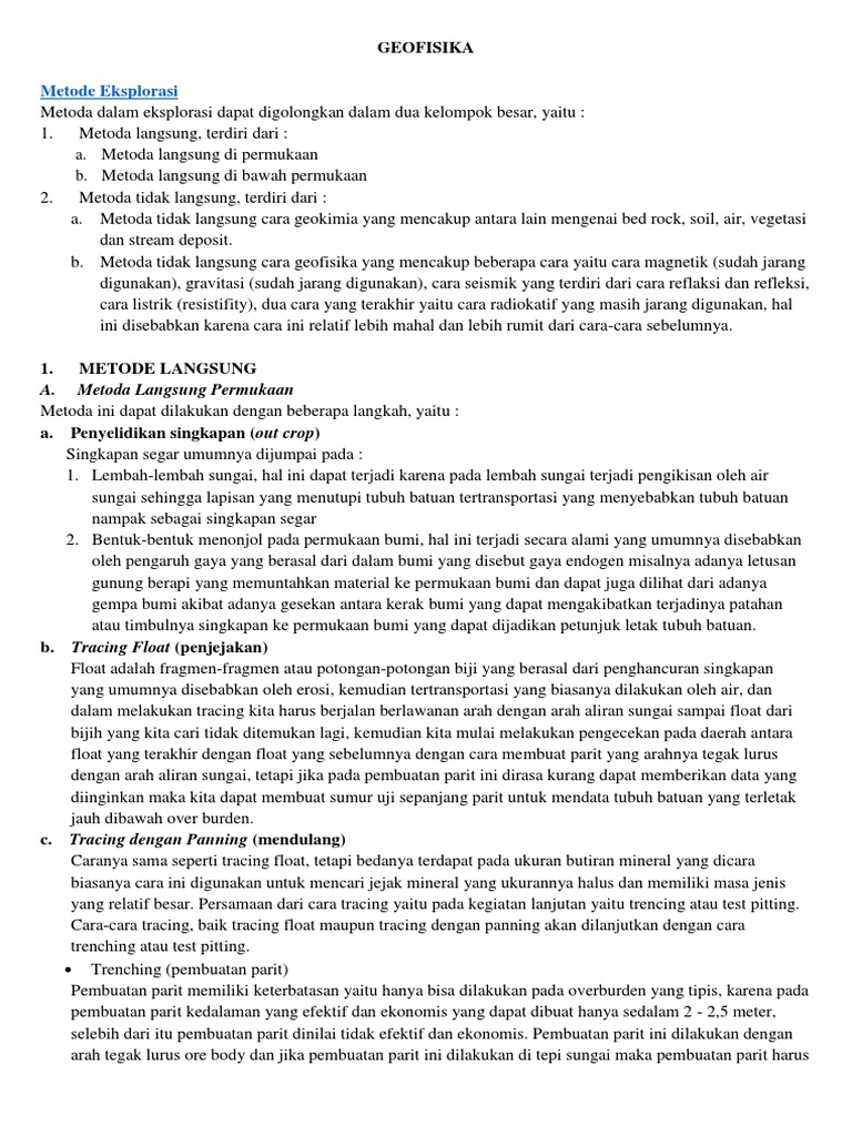 Metode Eksplorasi Geofisika | PDF