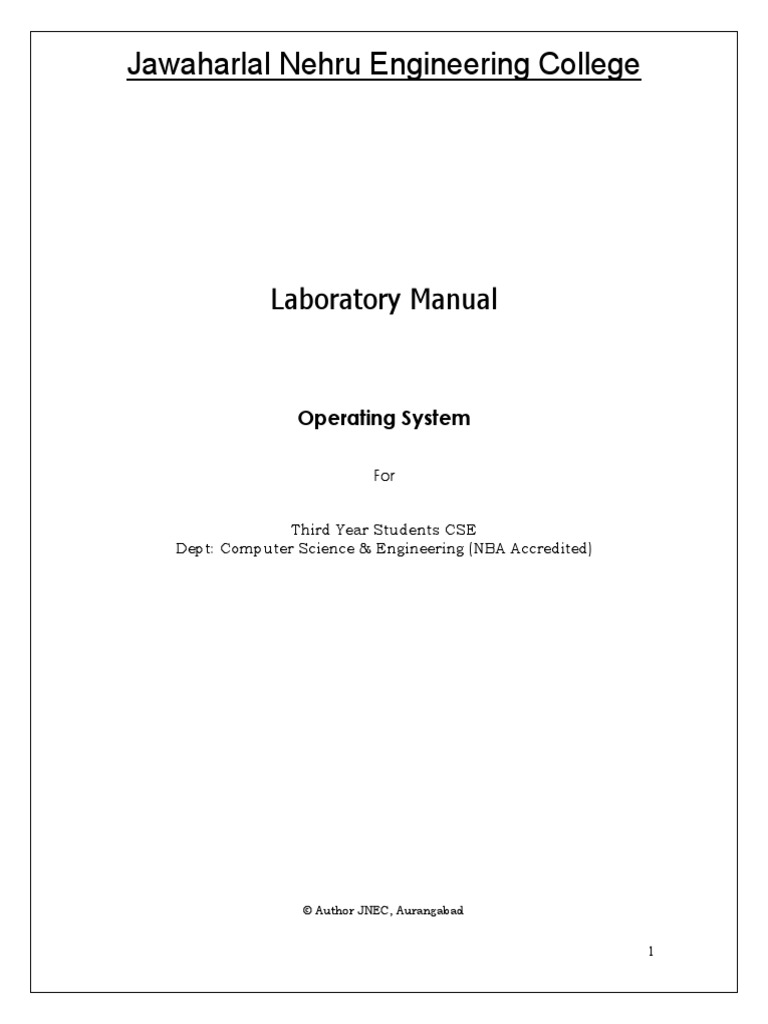 Jawaharlal Nehru Engineering College: Laboratory Manual | PDF | Scheduling (Computing ...