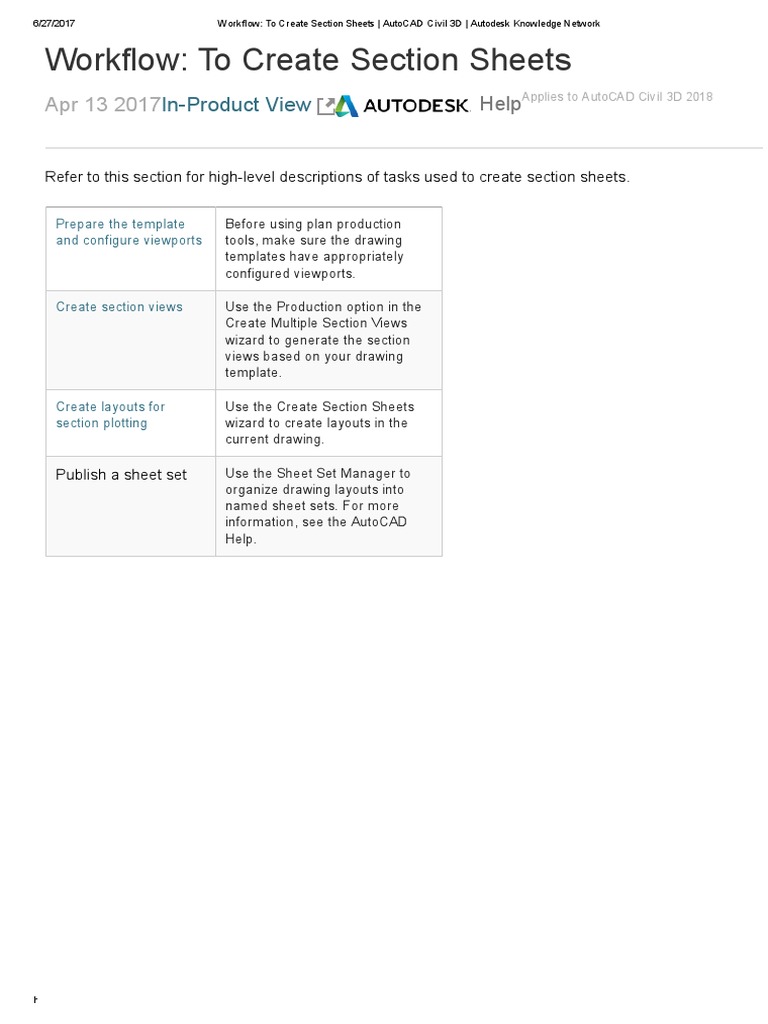 Workflow - To Create Section Sheets | PDF