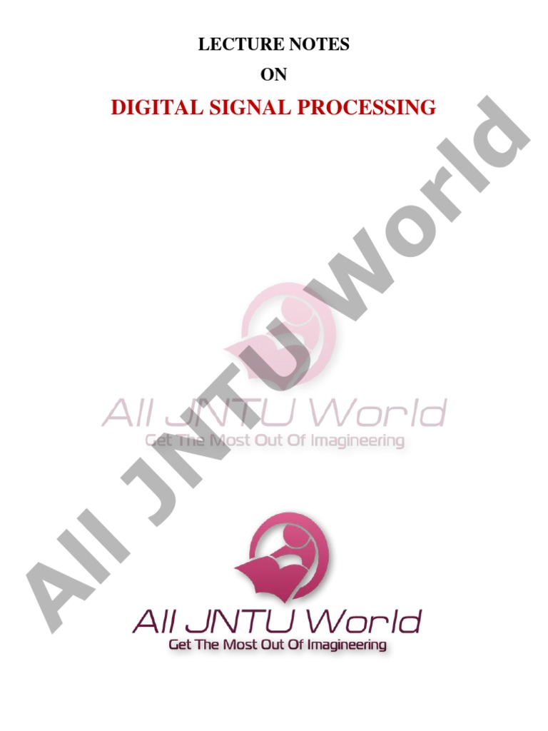 DSP Notes PDF | PDF | Discrete Fourier Transform | Digital Signal ... DSP Notes PDF | PDF | Discrete Fourier Transform | Digital Signal ...