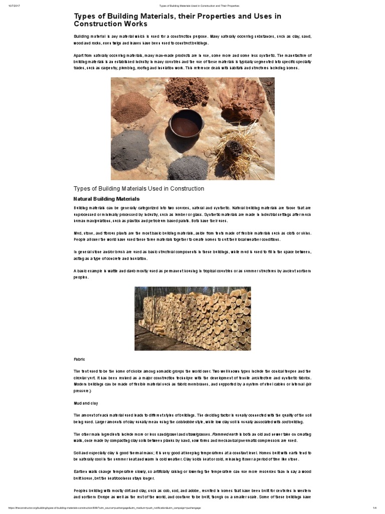 Types of Building Materials Used in Construction and Their Properties ...