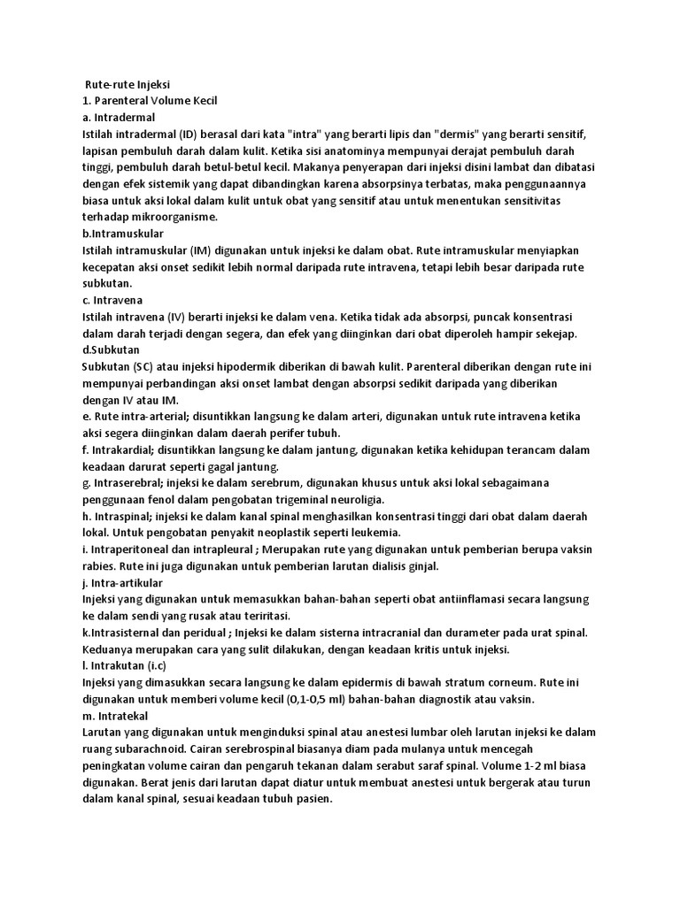 Rute Injeksi Parenteral dan Keuntungannya | PDF | Pengembangan Diri ...