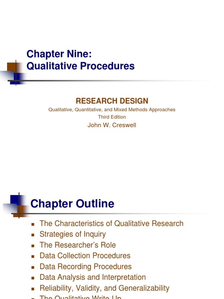 Chapter Nine: Qualitative Procedures: Research Design | PDF ...