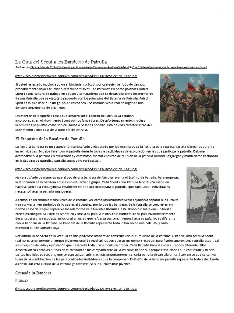 La Guía Del Scout A Los Banderas de Patrulla | PDF | Exploración | Boy ...