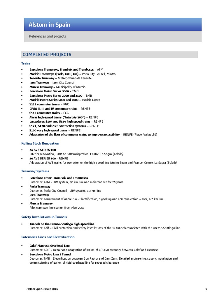 Rail References and Projects | PDF | High Speed Rail | Tram