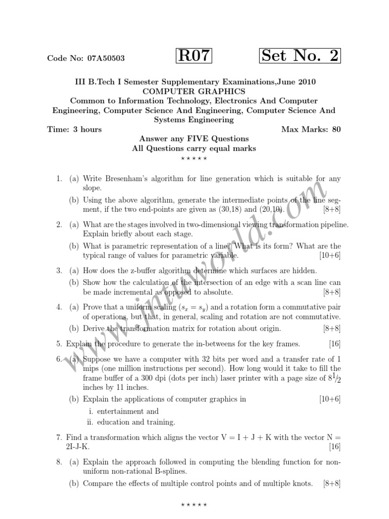07a50503 Computergraphics | PDF | Graphics | Computer Graphics