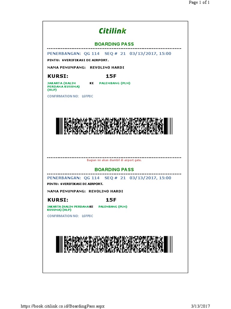 Book - Citilink.co - Id BoardingPass | PDF