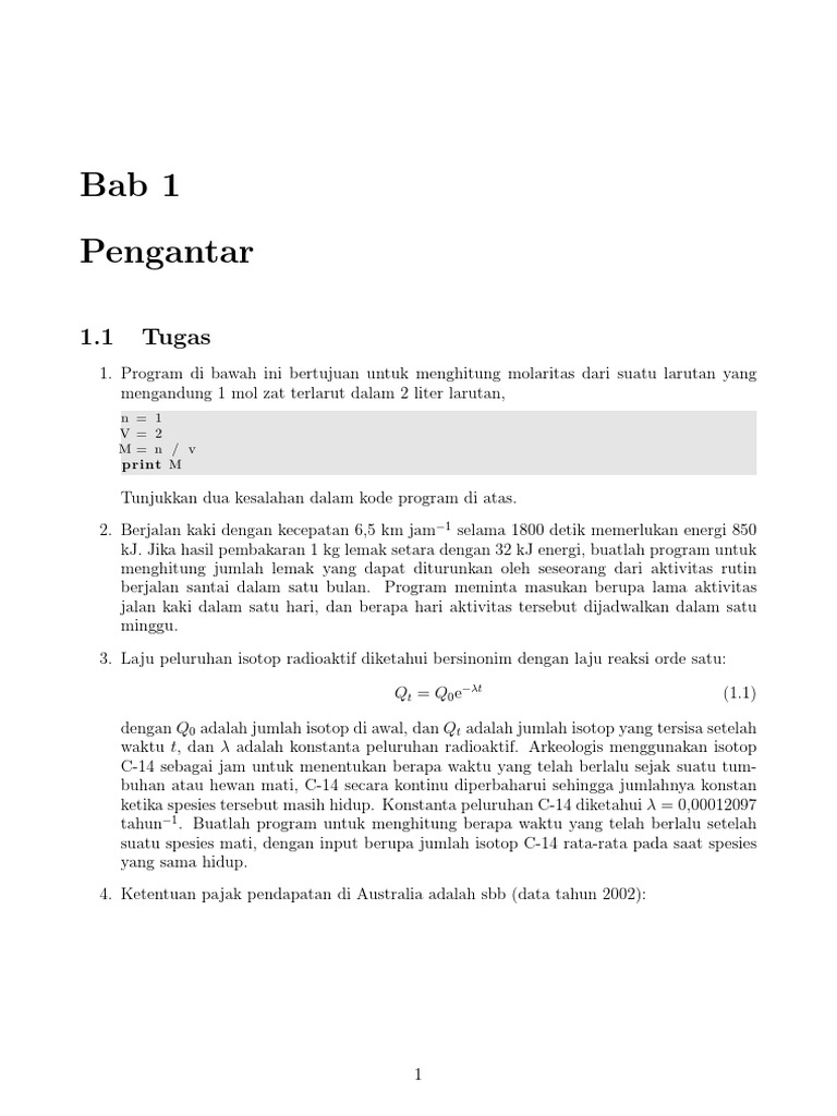 Latihan Python Kimia | PDF