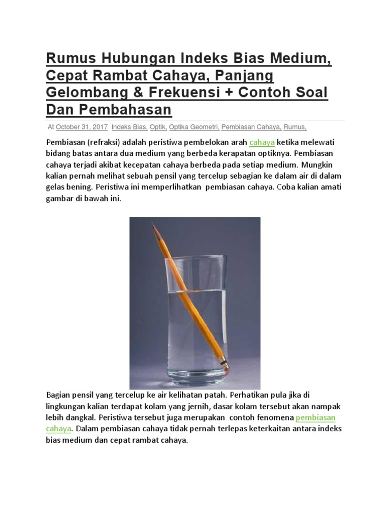 Rumus Hubungan Indeks Bias Medium | PDF | Seni