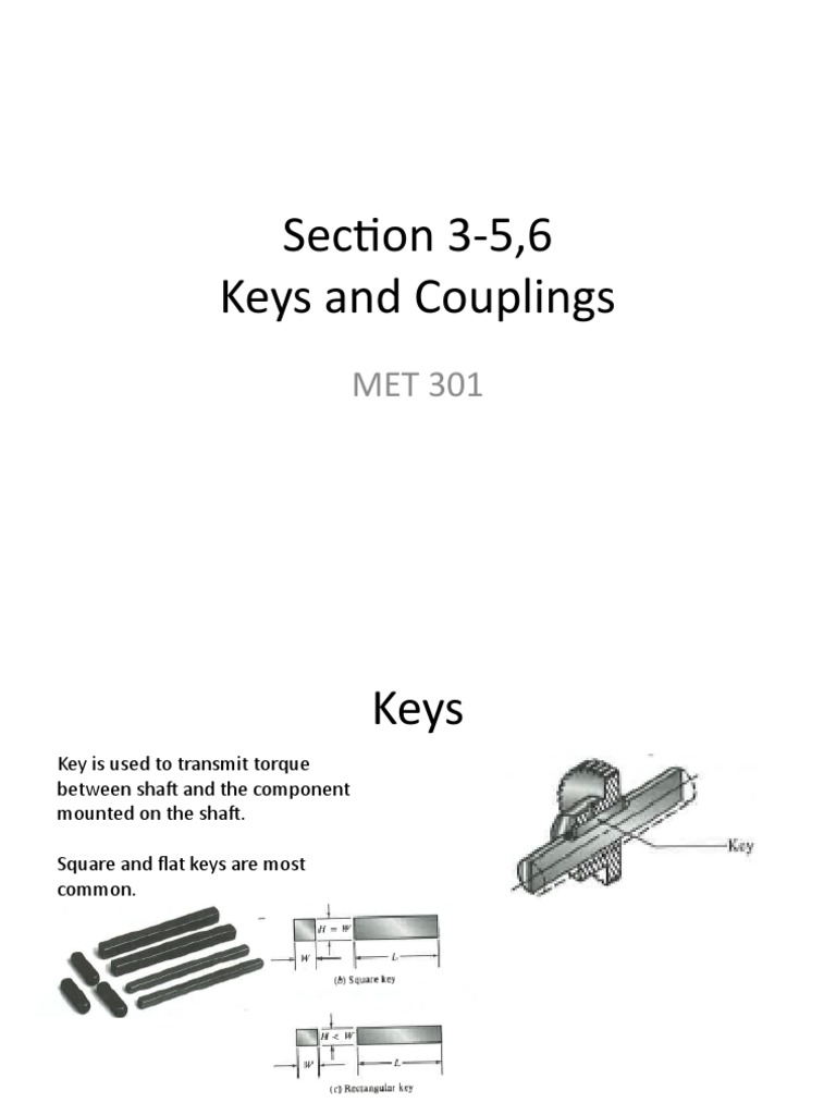 Section 3-5,6 Keys and Couplings | PDF
