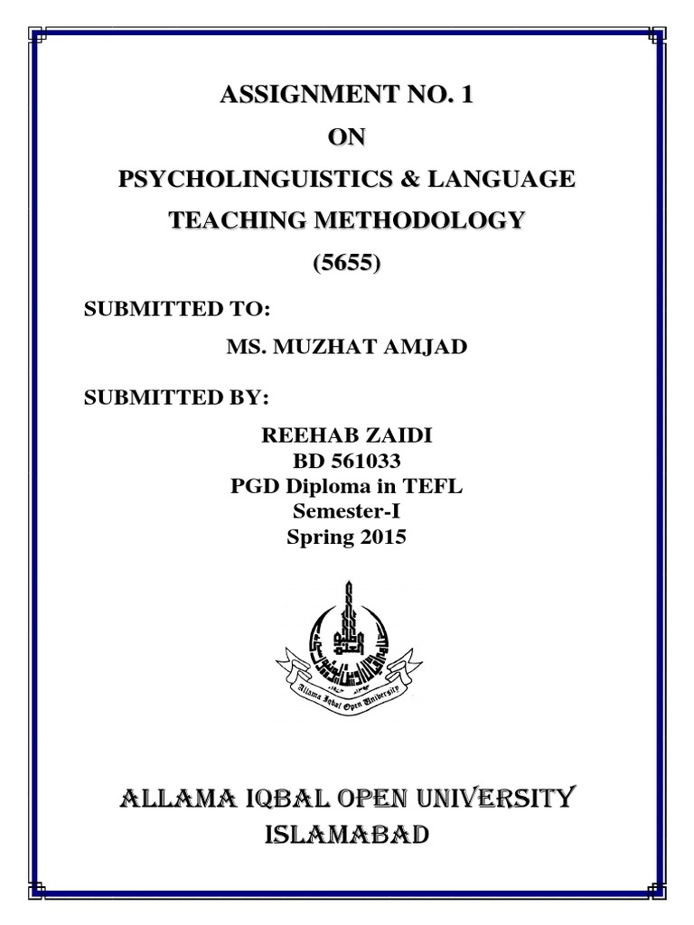 Aiou Title | PDF | Cognitive Science | Communication