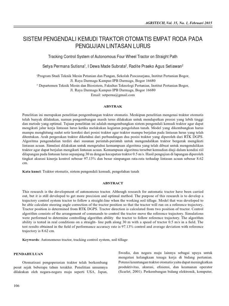 SISTEM PENGENDALI KEPUDI TRAKTOR OTOMATIS | PDF