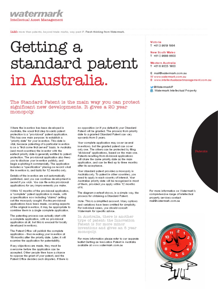 Getting A Standard Patent: in Australia | PDF | Patent Application ...