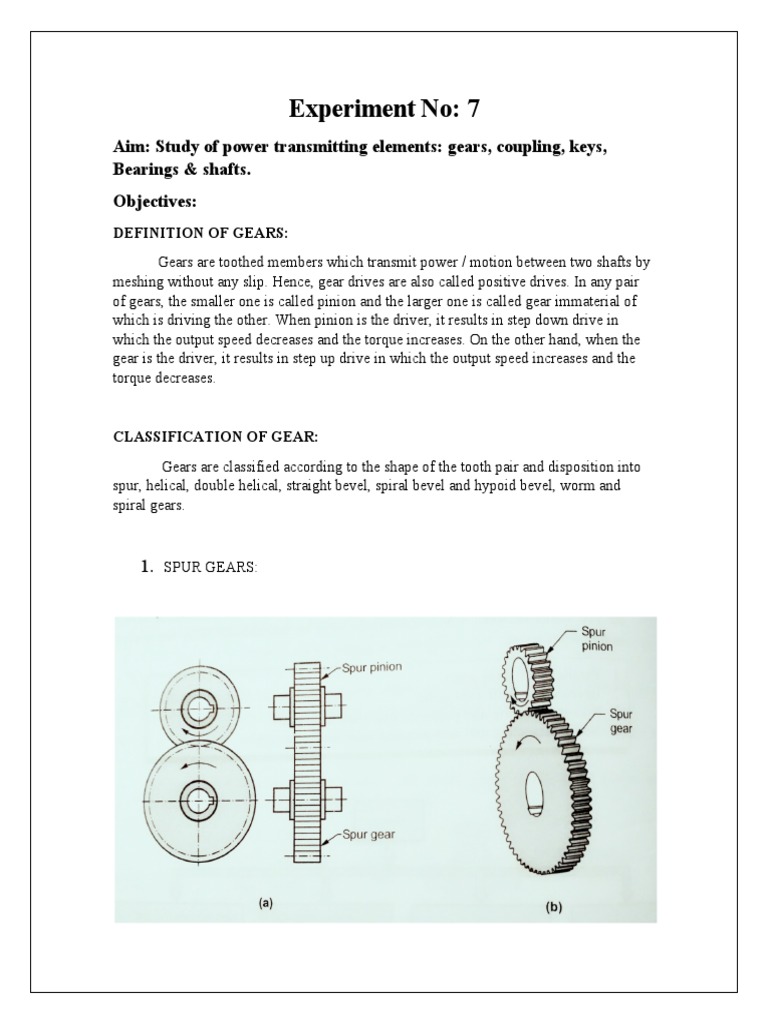 Power Transmitting Elements | PDF | Gear | Bearing (Mechanical)