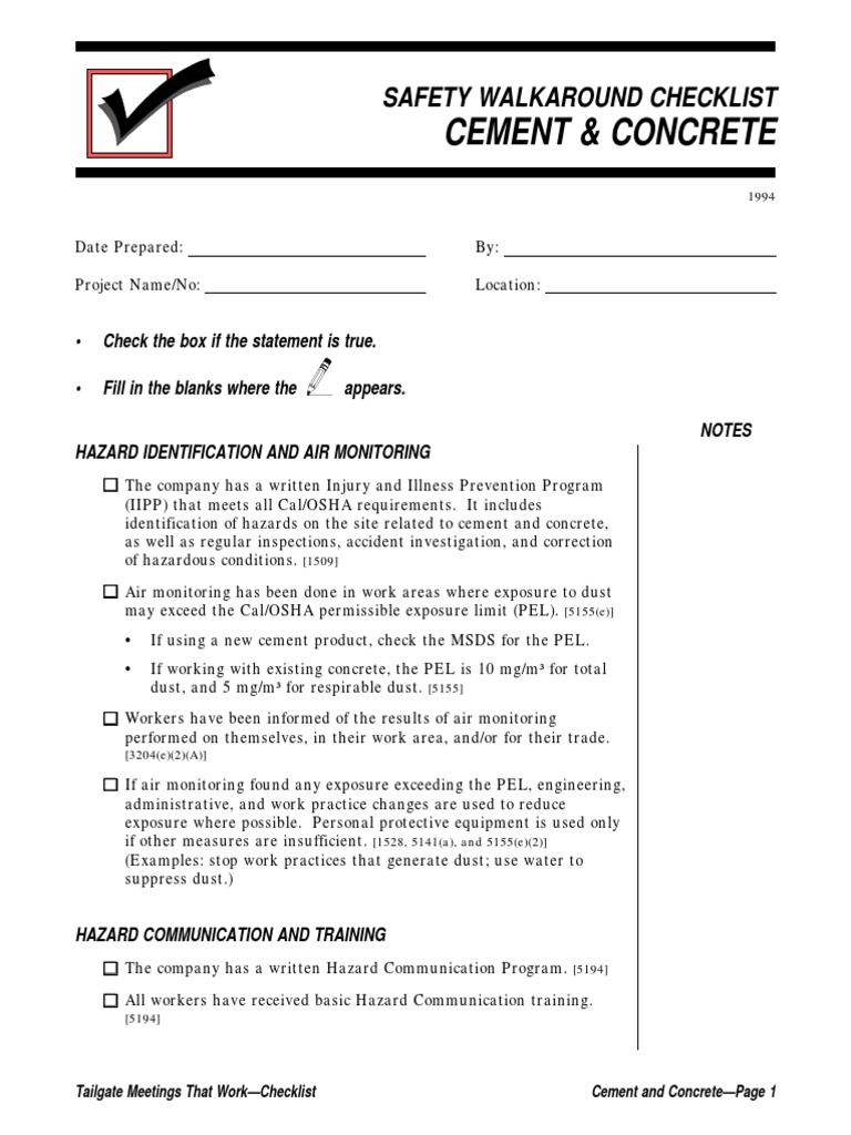 Walkaround Checklist PDF | PDF | Personal Protective Equipment | Safety