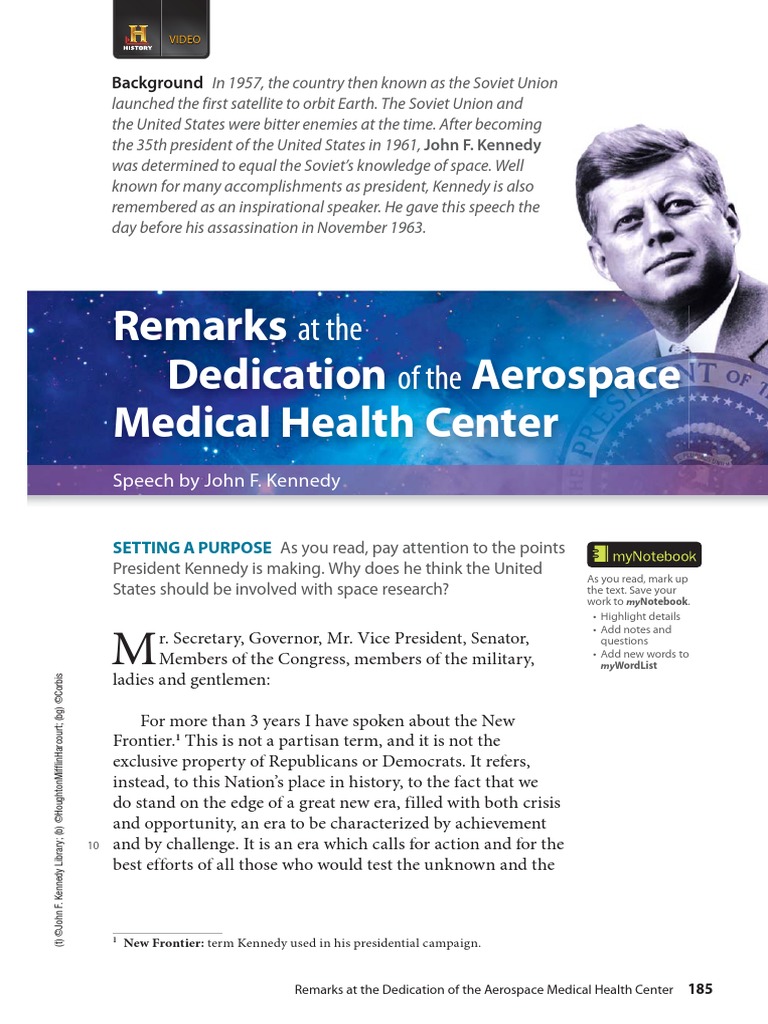 Remarks at The Dedication of The Aerospace Medical Health Center | PDF ...