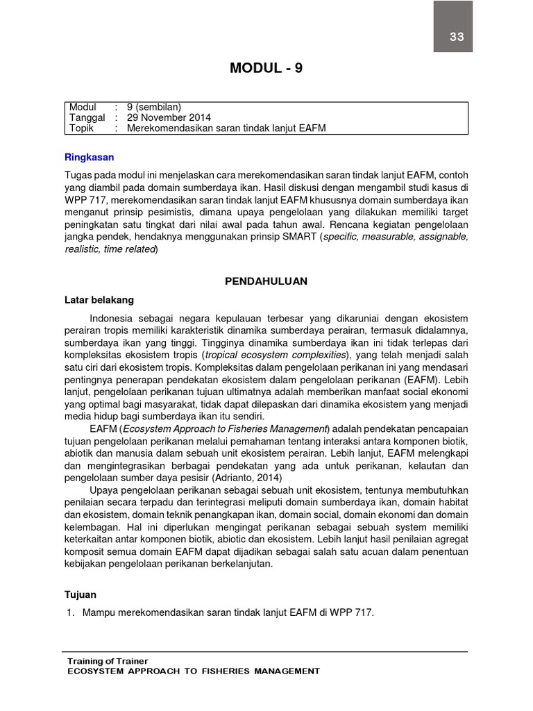 REKOMENDASI TINDAK LANJUT EAFM DI WPP 717 | PDF