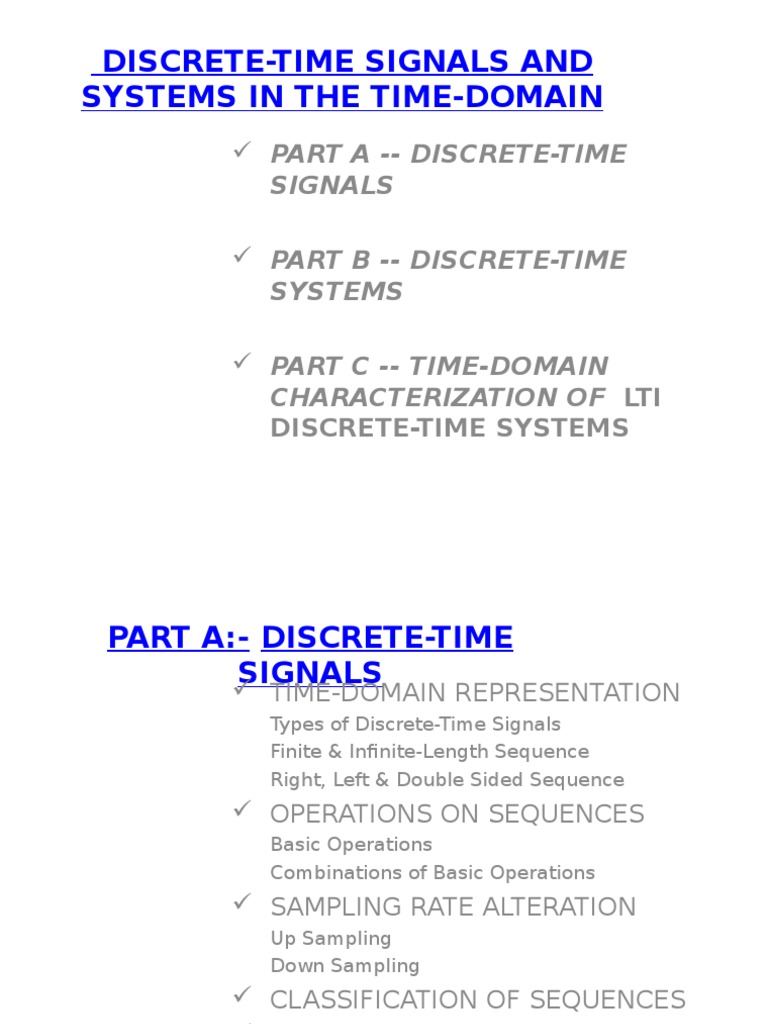 Discrete Time Signals System And Time Domain Characterization Pdf Sampling Signal Processing