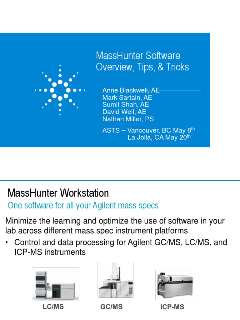 MassHunter Software Guide & Tips | PDF | Tandem Mass Spectrometry ...