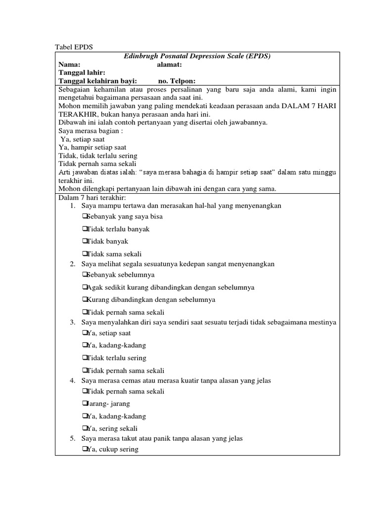 Tabel Epds | PDF