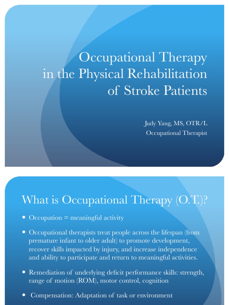 Ot Stroke | PDF | Stroke | Physical Therapy