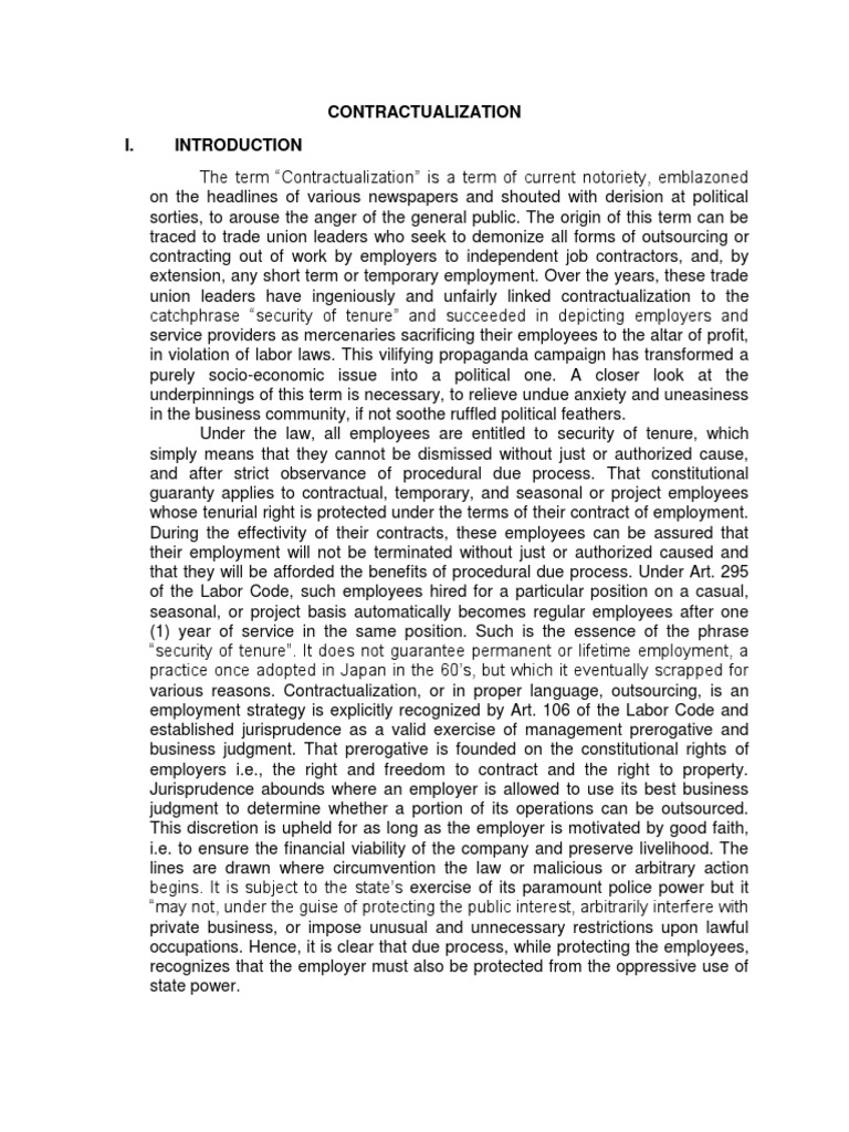 Contractualization Econ.1 | PDF | Unemployment | Social Science