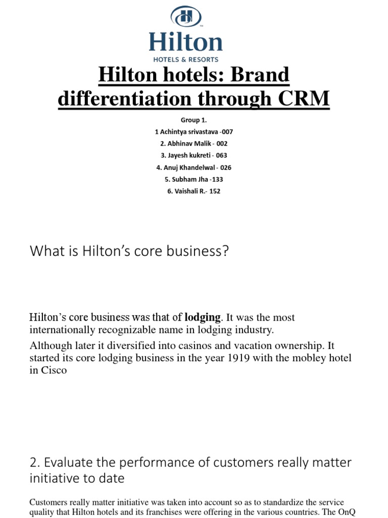 Hilton Hotels: Brand Differentiation Through CRM | PDF