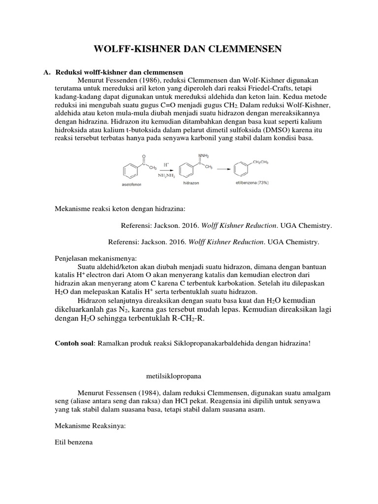 Reduksi Wolff-Kishner dan Clemmensen | PDF