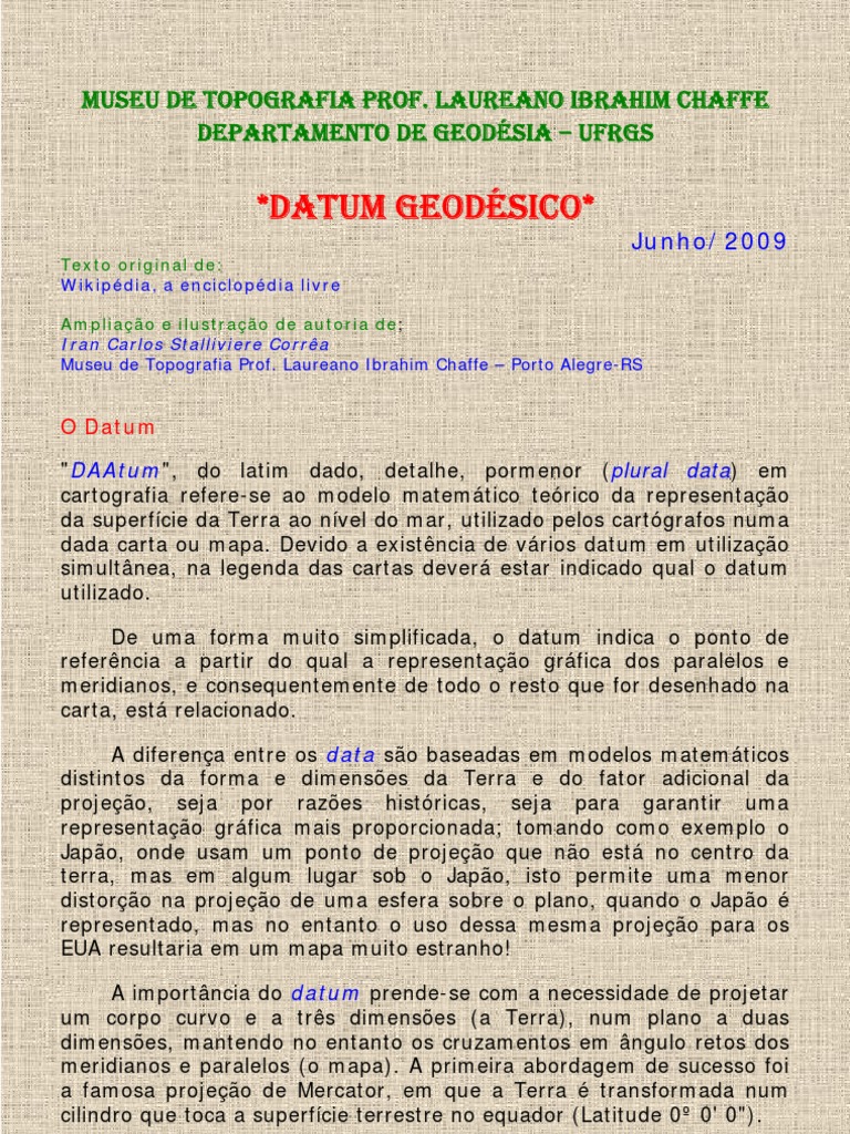 Datum Geodesico | PDF | Infográficos | Geografia