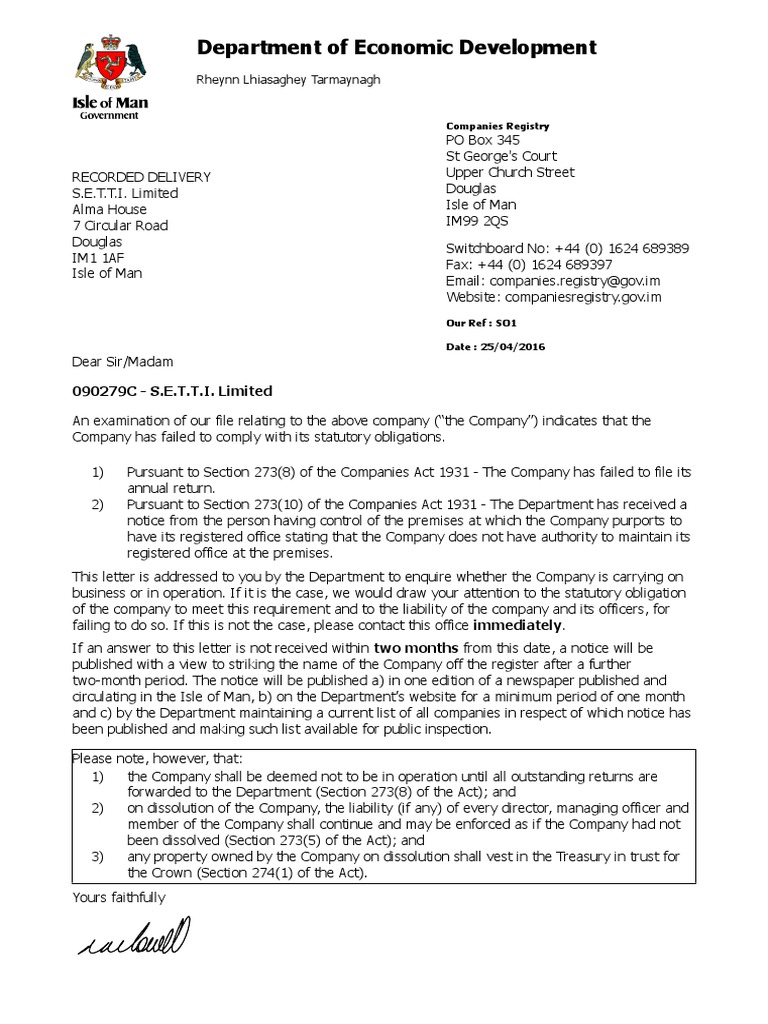 Strike Off Letter 1 PDF | PDF | Common Law | Virtue