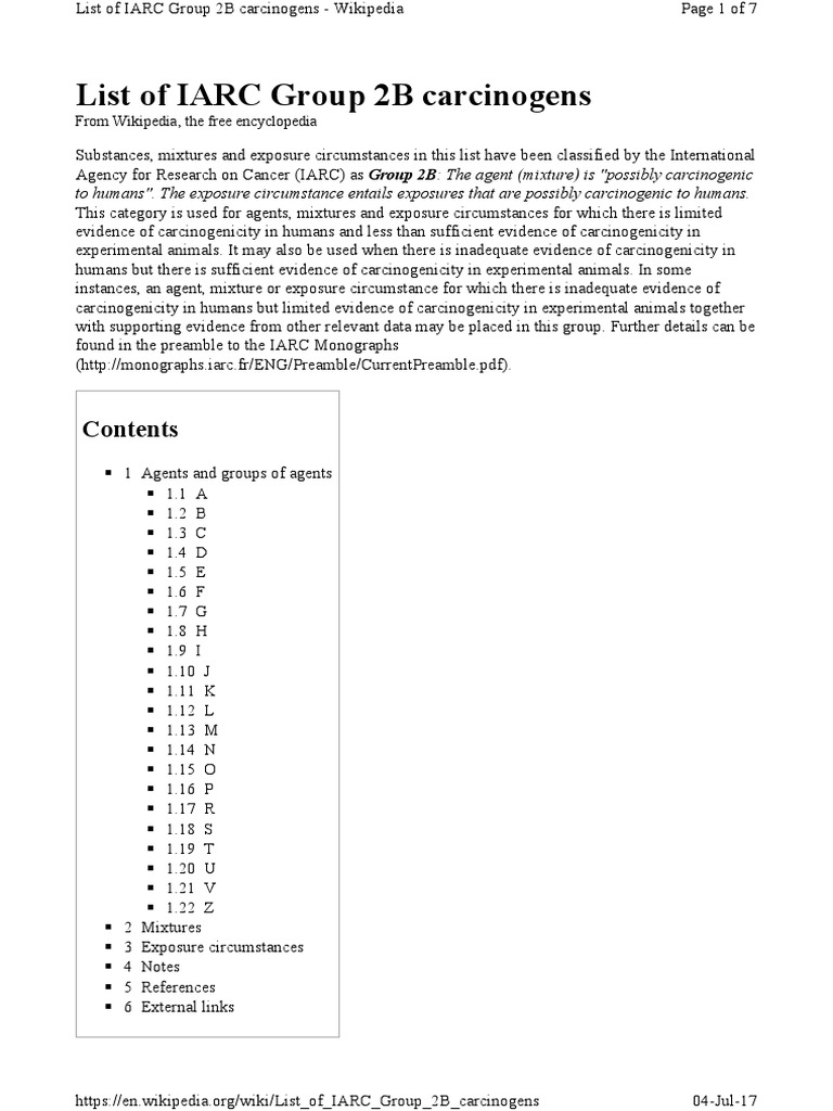 Group 2B | PDF | Carcinogen | Chemical Compounds
