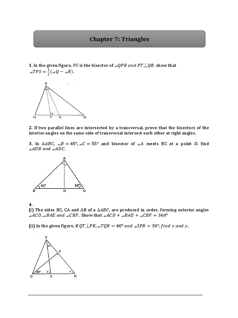 G-9 Chapter 7 Triangles | PDF | Triangle | Polytopes