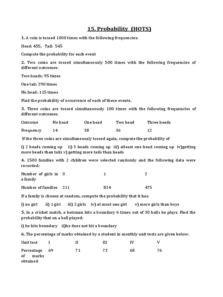 G-9 Chapter 15 Probability | PDF | Probability | Teaching Mathematics