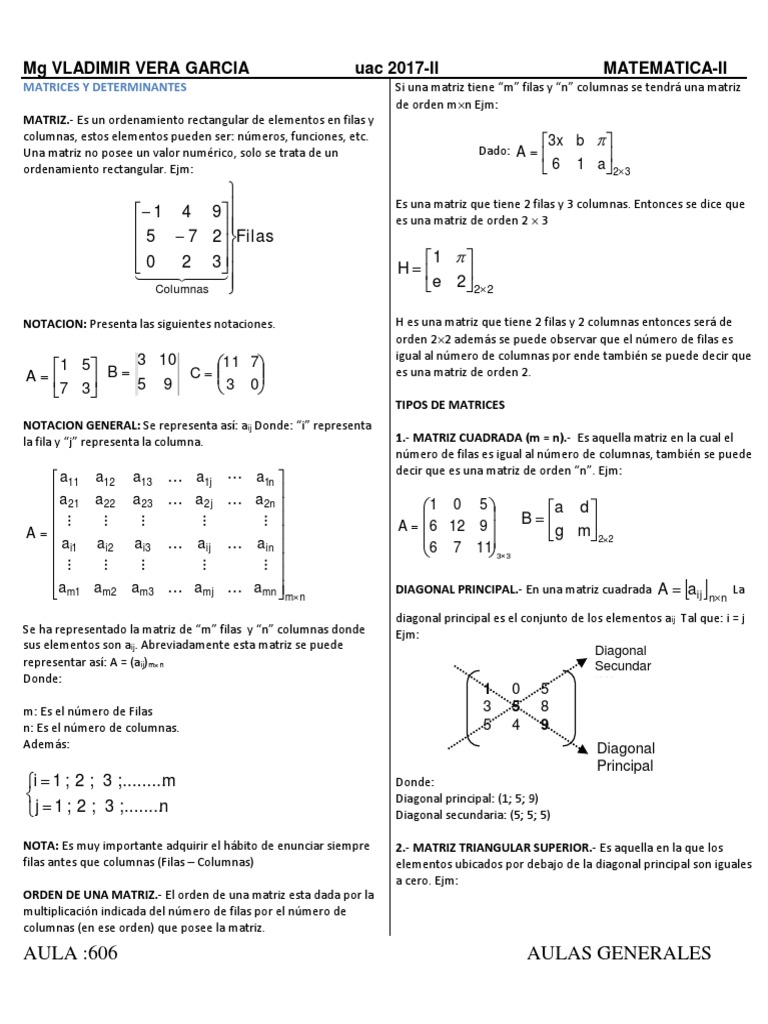 Matrices y Determinantes Dic 11-12-17 | PDF | Determinante | Matriz ...