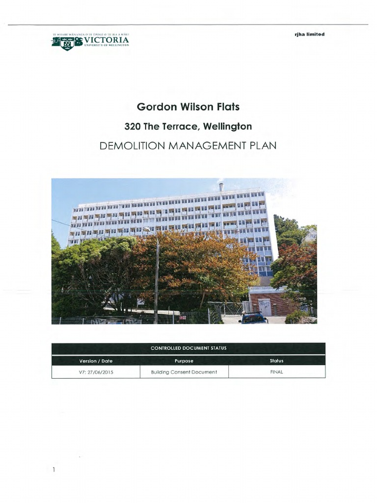 Demolition Management Plan (Gordon Wilson)