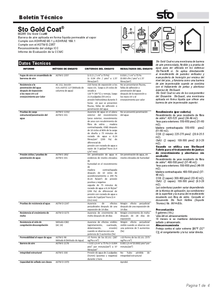 1 - Gold Coat - Sp155 80265 Sto Gold Coat Rev02-0615 | PDF ...