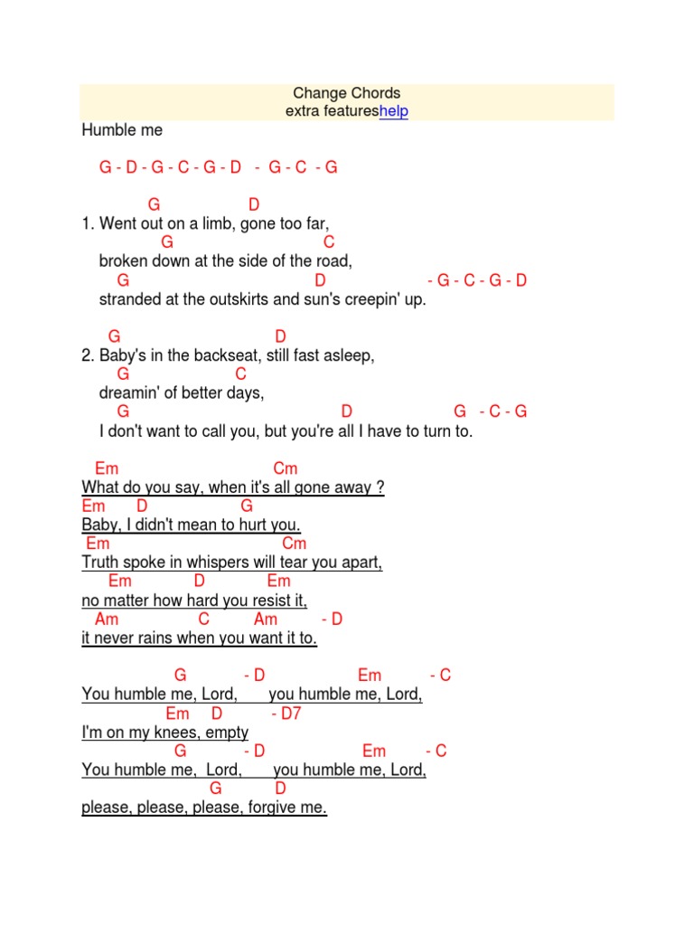 Change Chords Extra Features | PDF