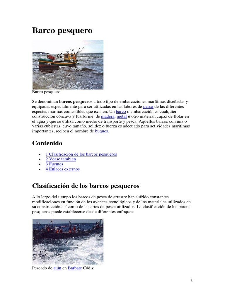 Tipos de Barcos Pesqueros y Su Uso | PDF | Barcos | Transporte de agua