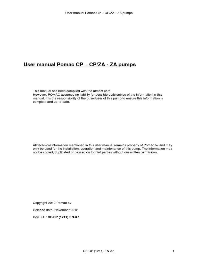 Manual de Bombas Pomac | PDF | Pump | Valve